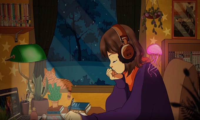 Do lofi loop animation, lofi animation, loop animation and animated gif ...