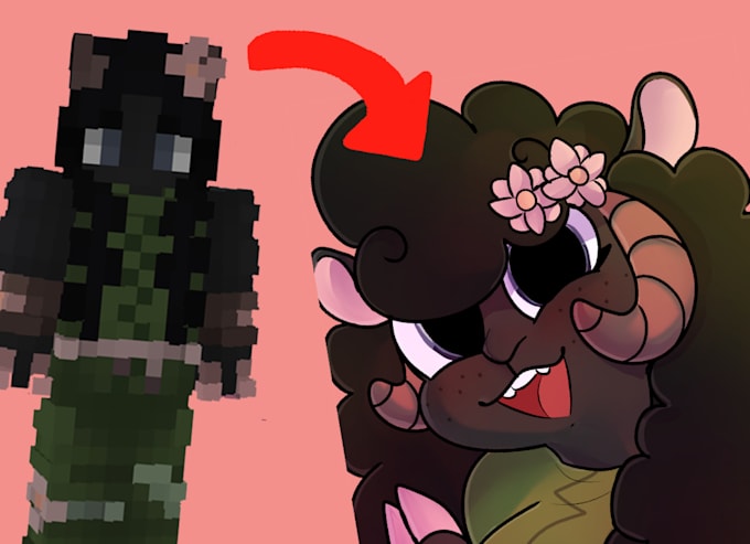 Draw your minecraft skin in my cartoon style by Sparrow_art | Fiverr