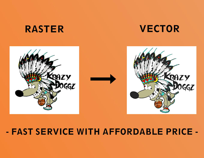 Convert your raster image into vector format by Visualshub2 | Fiverr