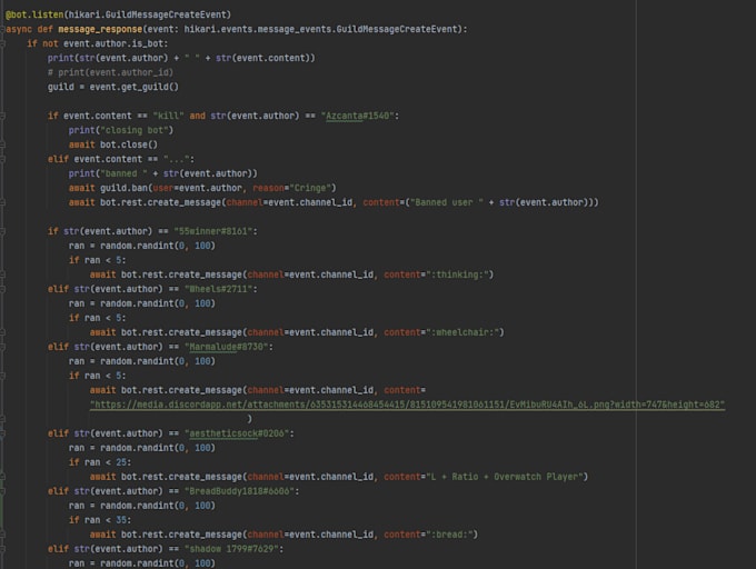 Program a discord bot for you using python by Simonnoble | Fiverr