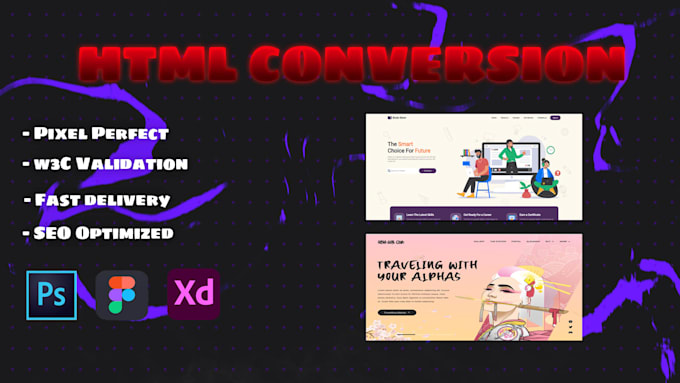 Convert psd file to html by Magiik270 | Fiverr