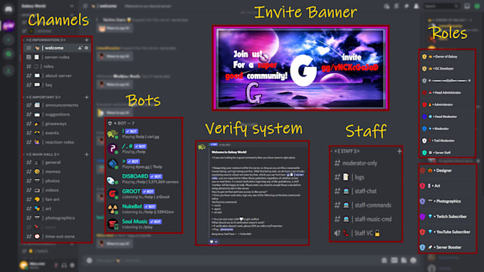 Design a professional discord server by Nitroearning | Fiverr
