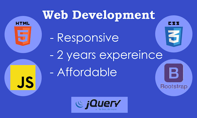 Make a responsive website in html, css, bootstrap, javascript, jquery ...