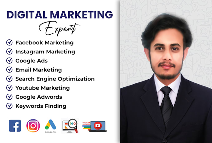 Do digital marketing manager and grow your business by Mahar_graphic | Fiverr