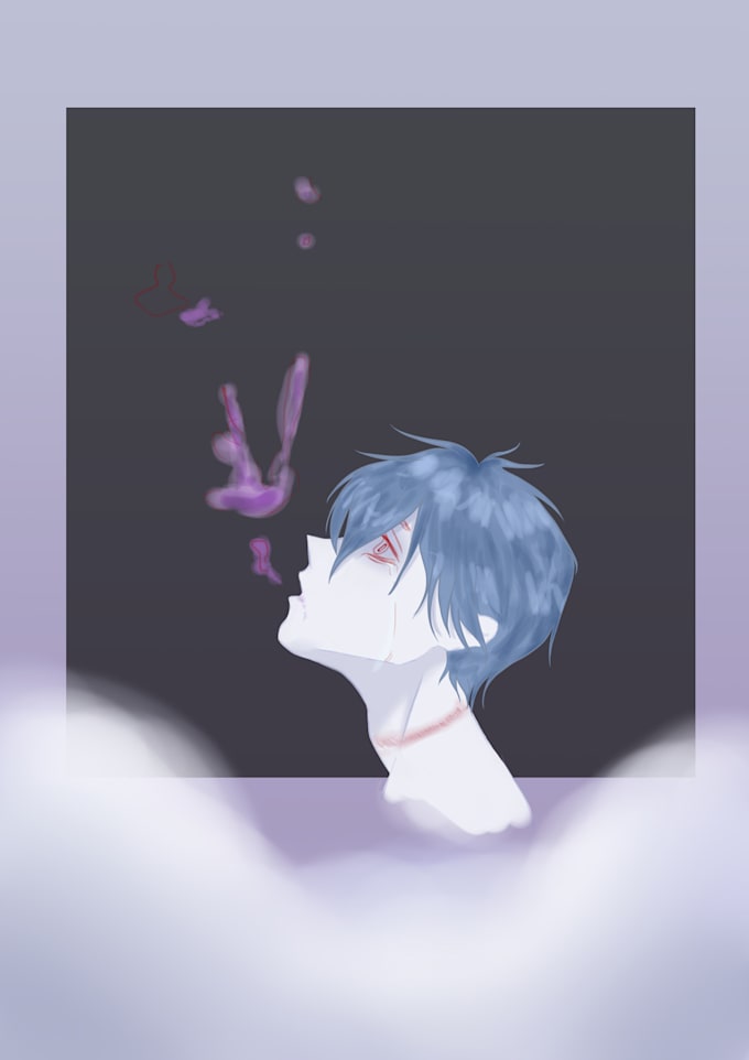 Draw fanart, oc drawing with simple style and background by Gin_uyey ...