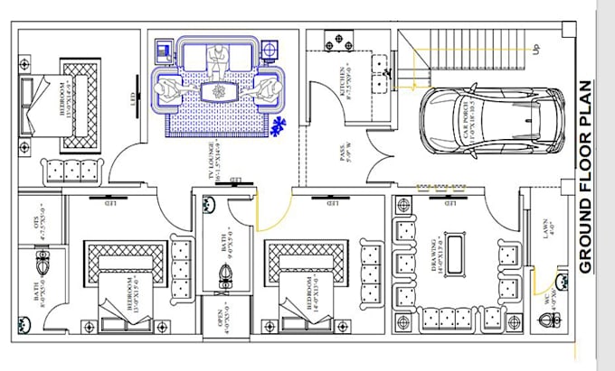 Draw permitting architectural blueprints 2d architecture and floor plan ...