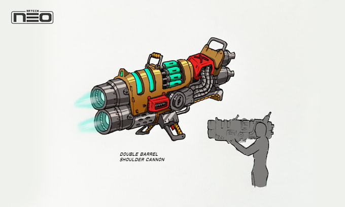 Draw custom weapon for your project, character, or game by Artechneo ...