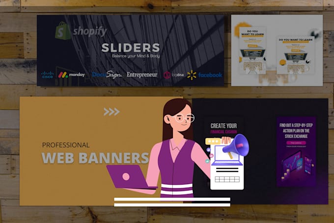 Design minimalist web banner by Mark_inn | Fiverr
