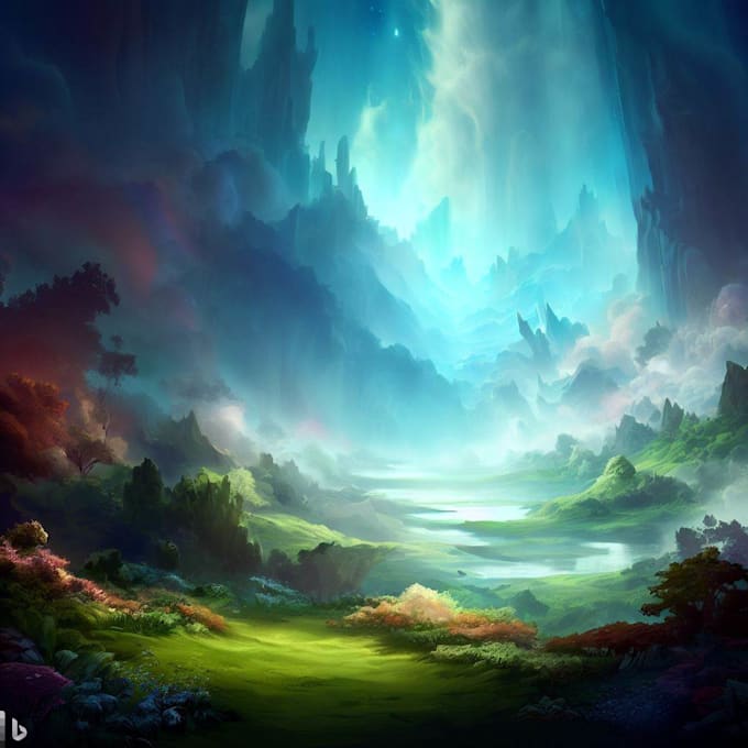 Draw paint a beautiful fantasy landscape environment by Echthernicolas ...