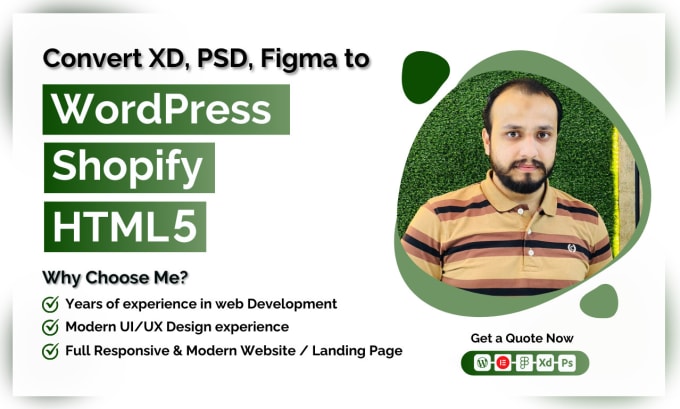Create psd, figma, to wordpress, shopify, html5 css3 with responsive by Omerahtisham | Fiverr