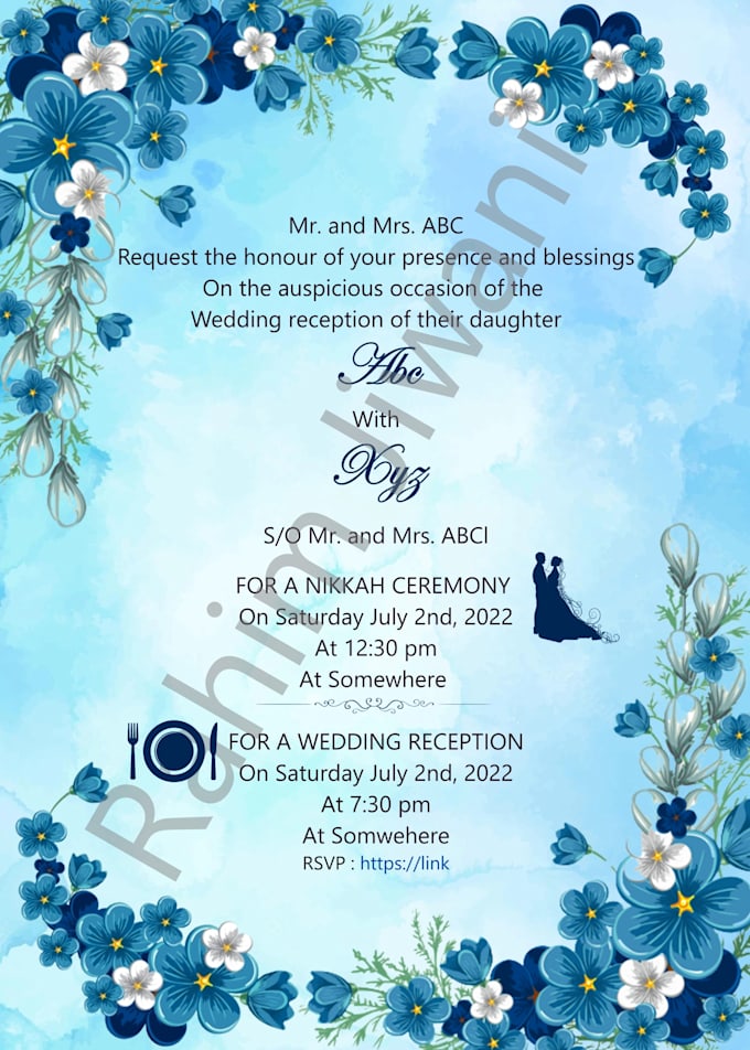 Design a wedding invitation card or a birthday invitation card by Rahim ...