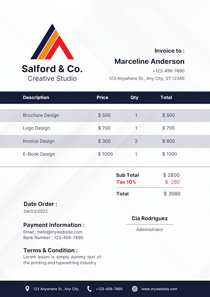 Design interactive pdf, invoice, fillable pdf, checklist, receipt by ...