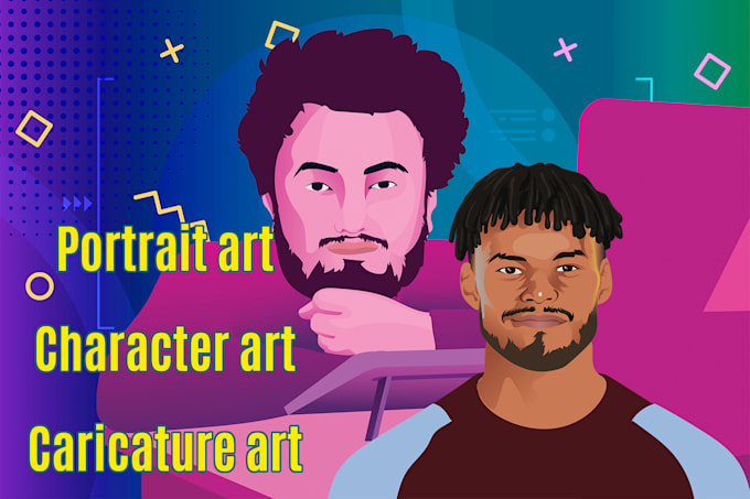 Make portrait character caricature illustrations by Aliumair939 | Fiverr