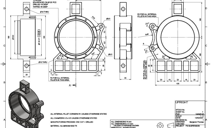 Create 3d models, high quality renders, engineering drawings by ...