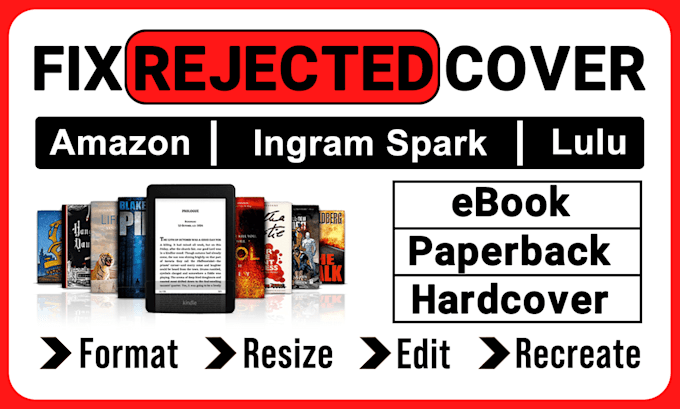 Fix error or rejected book cover, resize, modify by Kingkdp | Fiverr