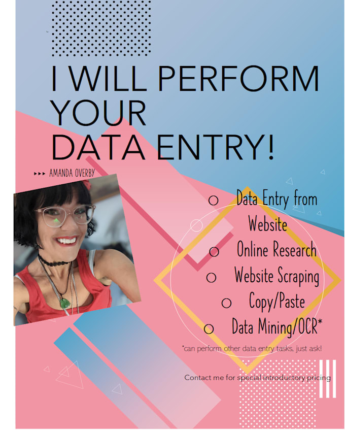 Perform your data entry tasks by Amandaoverby | Fiverr