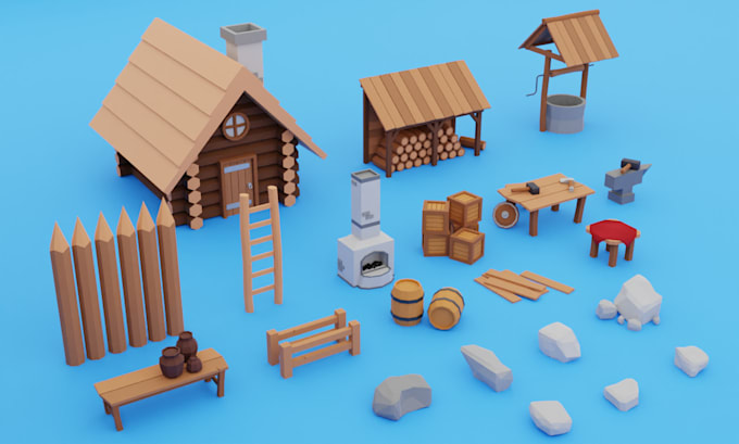Create professional low poly 3d modeling for games and scenes by ...