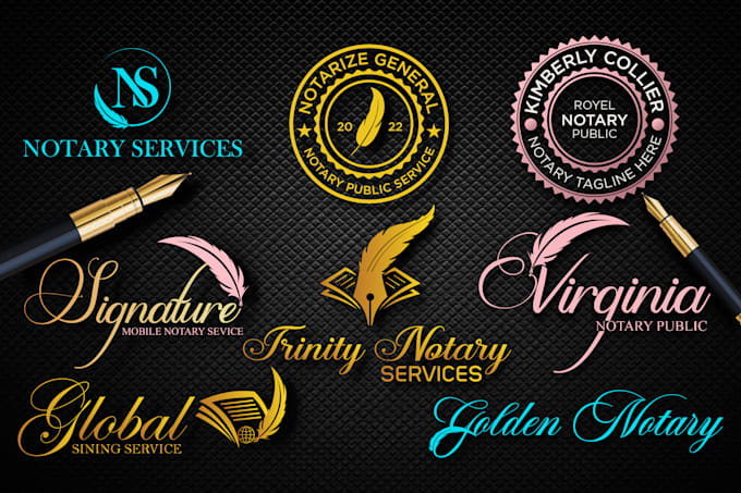 Do notary, signature, signing agent logo for business in 24h by ...