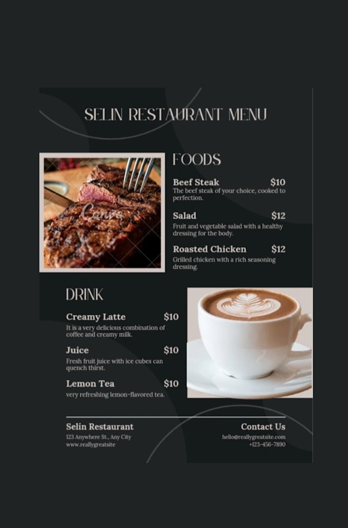 Design an eye catching food menu for you by Anum_sajid | Fiverr