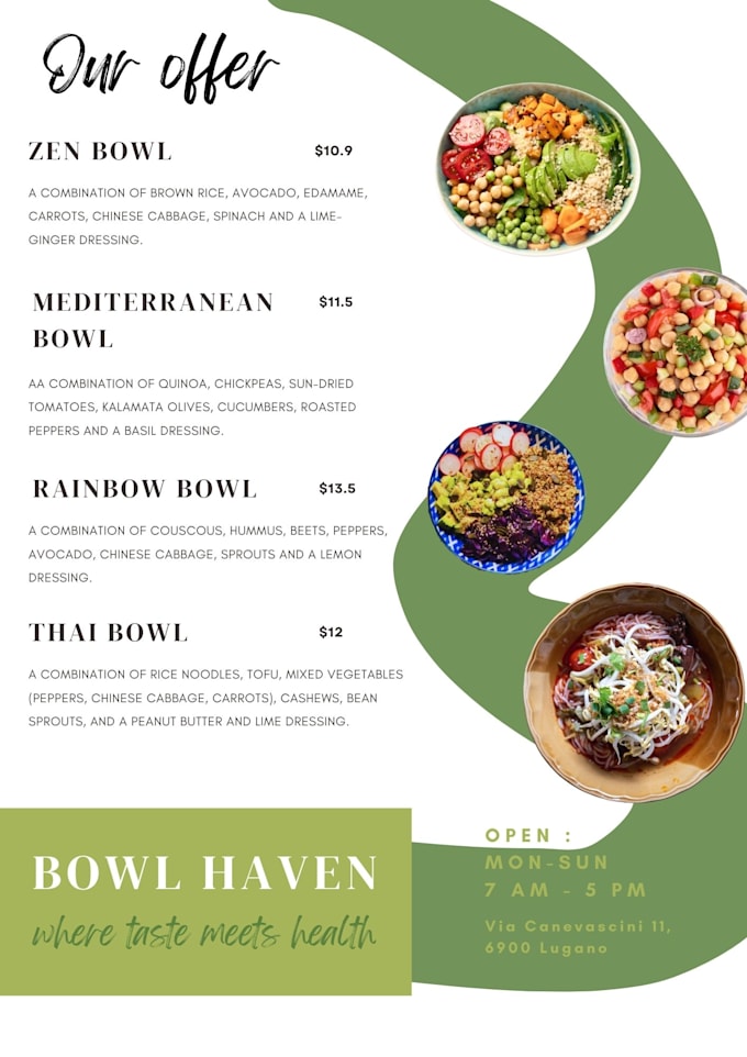 Create a menu concept for your restaurant by Sofiacambin | Fiverr