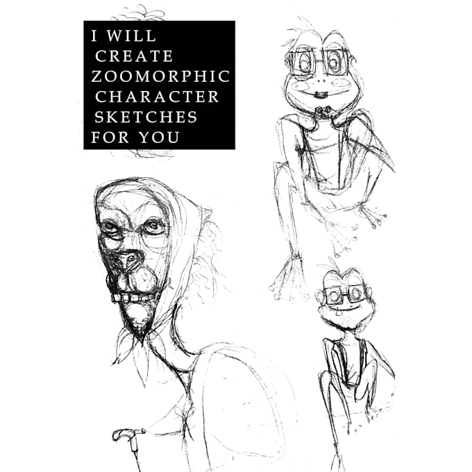 Create zoomorphic characters for cartoons by Aleezahqayyum | Fiverr