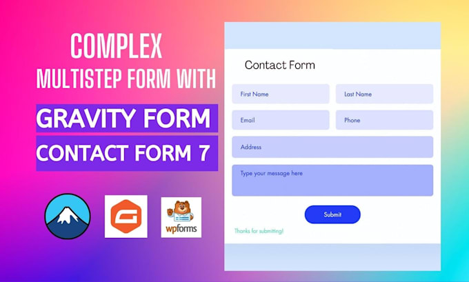 Create advanced multi step wordpress contact form 7, gravity, wpform by Dev_binando01 | Fiverr