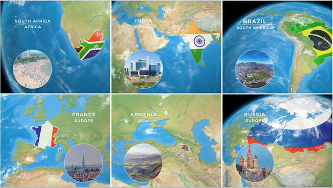 Create country flags on 3d world map animation in 24 hours by ...