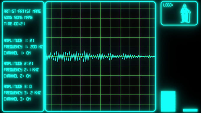 Create oscilloscope screen music or audio visualizer horizontal or ...