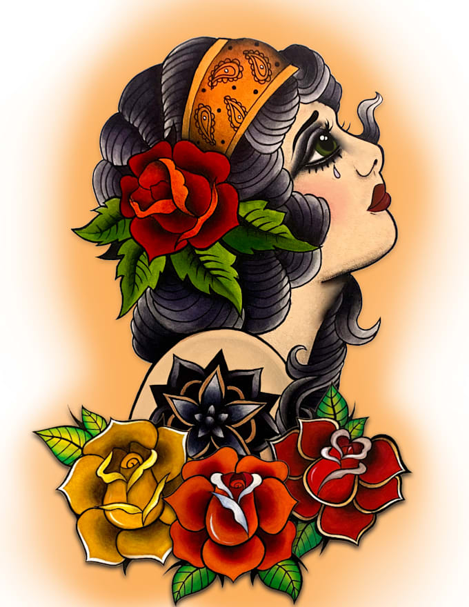 Design an american traditional style design by Artby_starangel | Fiverr