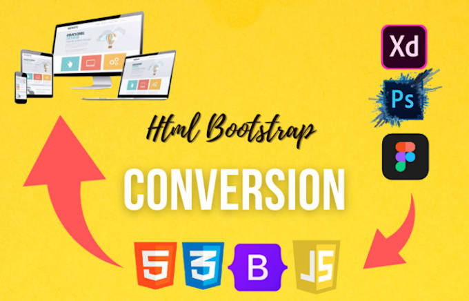 Convert psd to html, figma to html, xd to html responsive bootstrap ...
