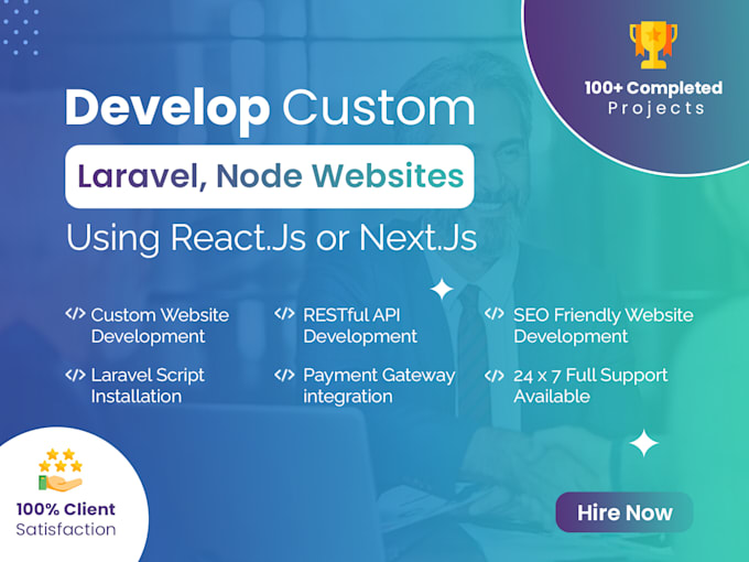 Develop custom laravel, node websites using react js or next js by ...