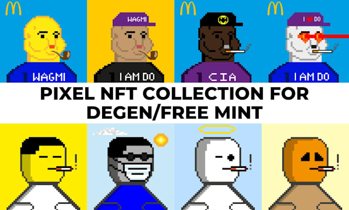 Pixel nft art, pixel nft collection, pixel characters, 10k nft, nft ...
