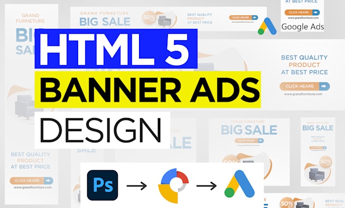 Design html 5 animated banner ads for your business by Shalmir | Fiverr