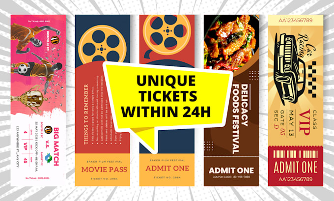 Do unique tickets design within 24 hours by Soulef_fv | Fiverr