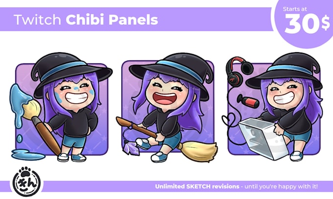 Create your twitch chibi panels by Iikinn | Fiverr