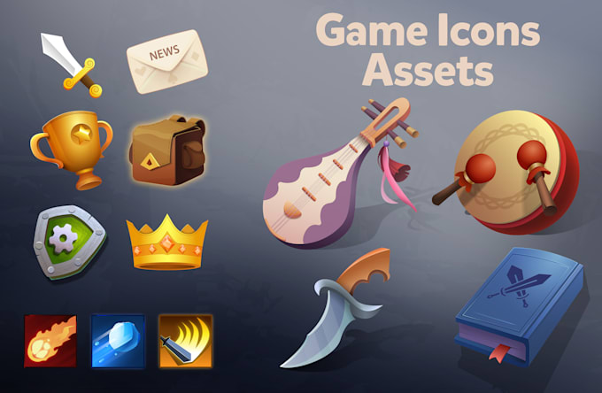 Create nice 2d game assets, props, icons, objects and ui by Farhanali97 | Fiverr