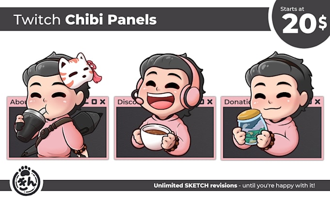 Create your twitch chibi panels by Iikinn | Fiverr