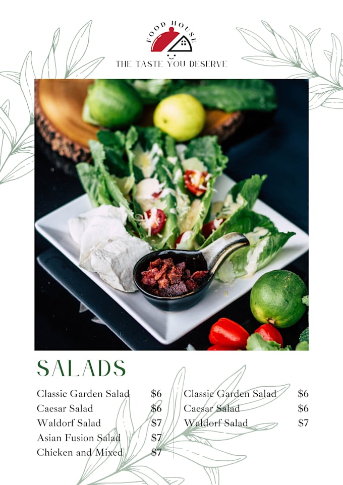 Design restaurant menu, card menu, leaflet, price list instant by ...