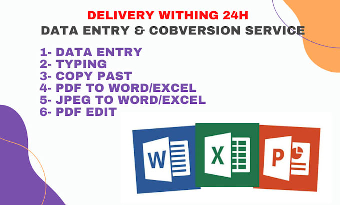 Convert pdf to word, pdf to excel and do data entry typing by ...
