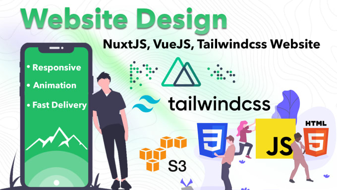 Create Responsive Website In Nuxtjs Vuejs Tailwindcss By Xofoo Fiverr