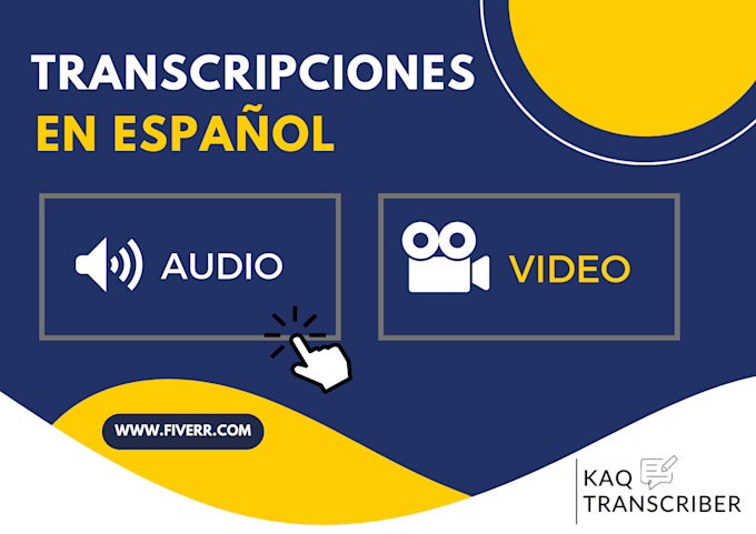 Do spanish transcription of audio and video by Kellyarodriguez | Fiverr