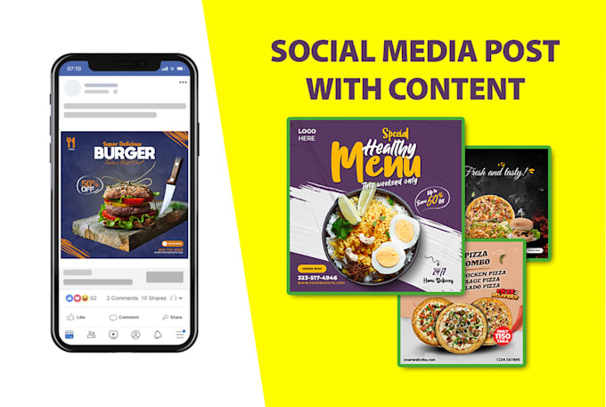 Design social media post for restaurant, cafe and food business with ...