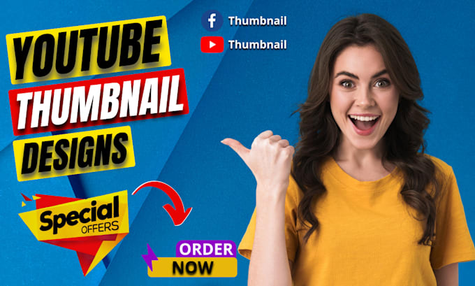 Design an eye catchy youtube, facebook thumbnails by Laiba_02 | Fiverr