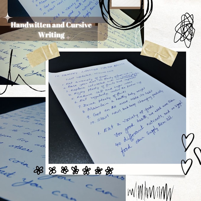 Handwrite, cursive write, personal letters, greetings and any document ...