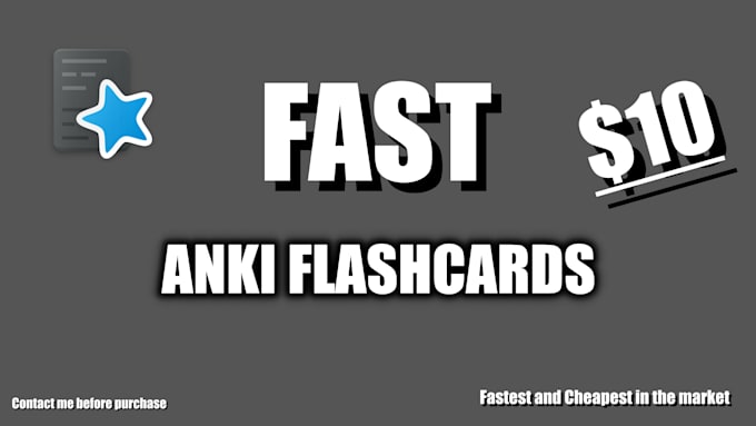 Create fast effective anki flashcards by Spencercrews | Fiverr