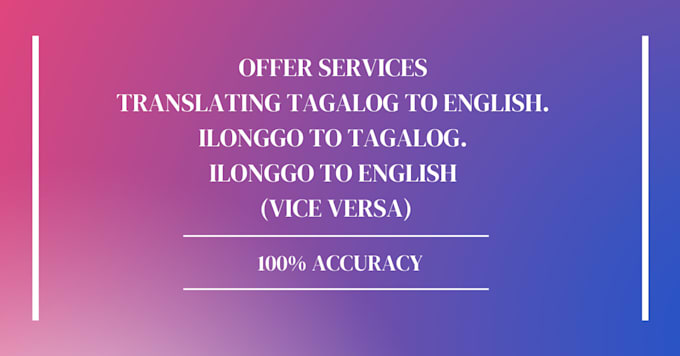 Vice versa translate english to tagalog i tagalog to ilonggo by ...