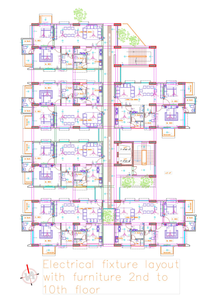 Draw electrical design layout floor plan on autocad 2d by ...