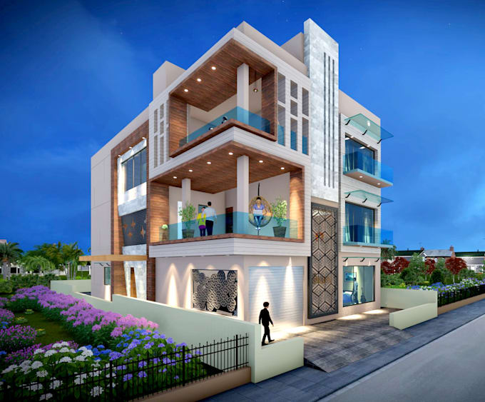 Make excellent 3d architecture design with a complete environment by ...