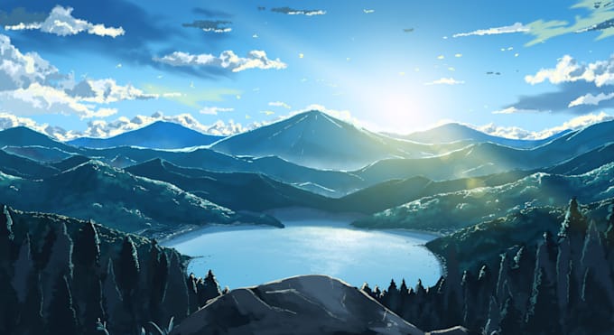 Draw 2d background for animation and game by Ryushirokun | Fiverr