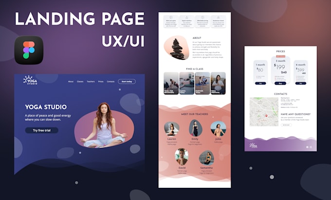 Design landing page in figma by Yana_nesluh | Fiverr